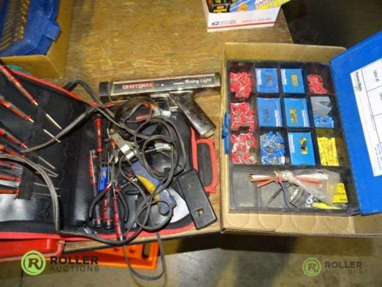 Tray of Sta-Kon Terminal Kit, Timing Light, Task Force Hand Tools ...