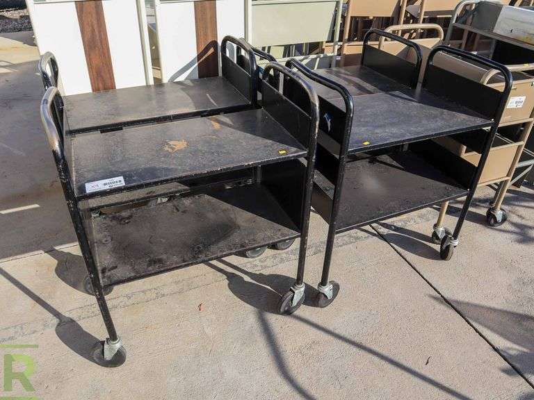 (4) 2-Tier Library Carts - Roller Auctions