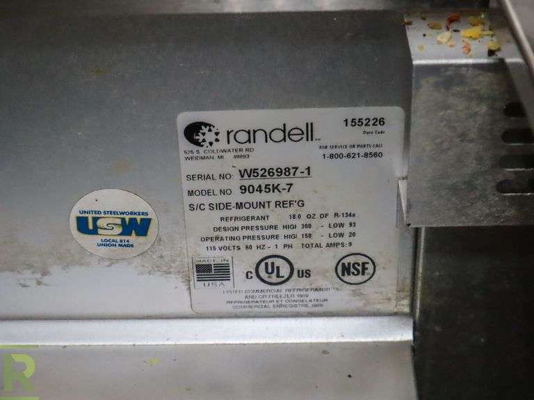 Randell 9045K-7 2-Door Refrigerated Mega Top Sandwich Prep on Casters ...