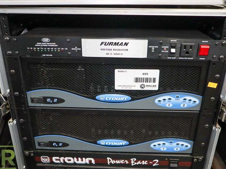 Audio Road Case With (2) Crown CL2 Amplifiers, Crown Power Base 2 ...