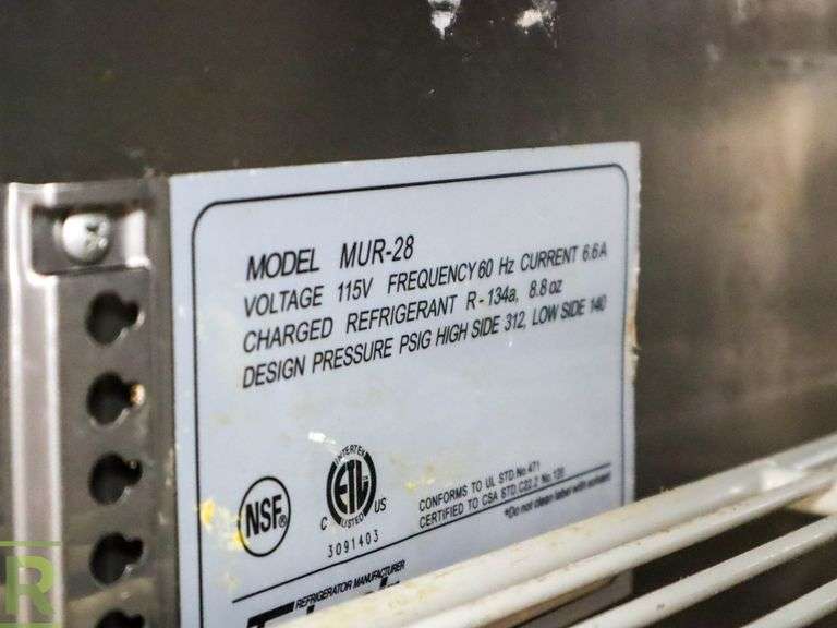 Turbo Air MUR-28 Single Door Under Counter Refrigerator on Casters ...
