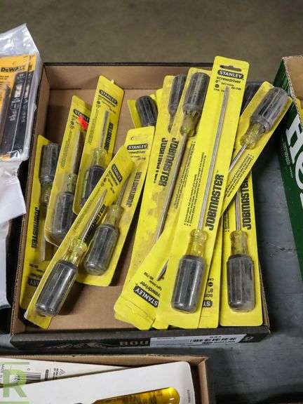 (12) New Stanley 8" Flathead Screwdrivers and (5) New Stanley 3 ...