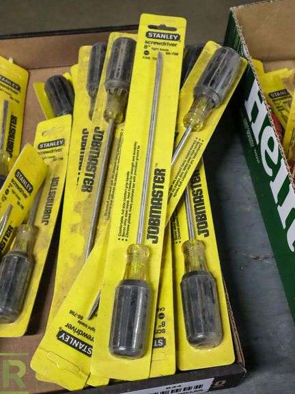 (12) New Stanley 8" Flathead Screwdrivers and (5) New Stanley 3 ...
