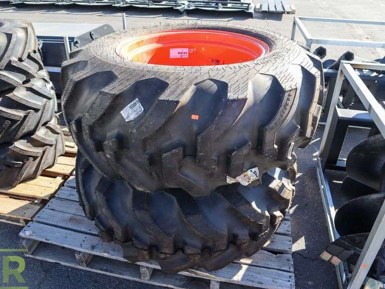 (2) Firestone 420-70-24 Tires With Wheels - Roller Auctions