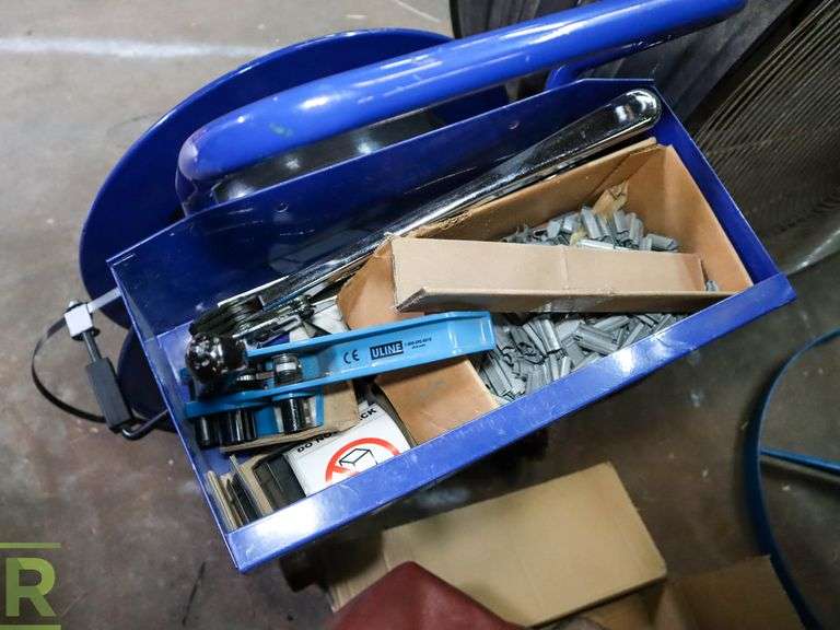 Uline Nylon Strap Banding Cart With Banding Tools And Nylon Banding ...