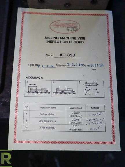 Accupro Gold Milling Machine Vise, 6" - Roller Auctions