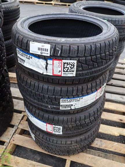 (4) 2021 Falken Ziex ZE950 A/S 225/45R17 Tires - Roller Auctions