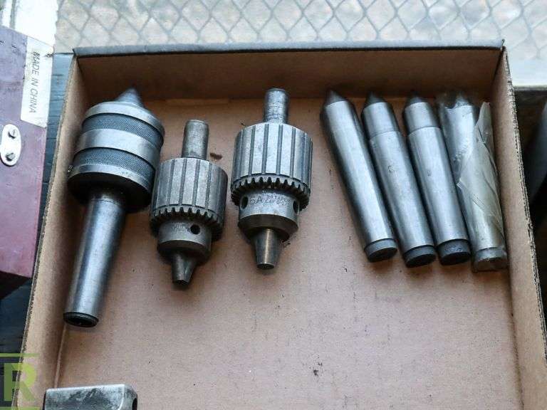(2) Jacobs Chucks, (4) Dead Center Lathe Tools, (2) Mill Taper Dead ...