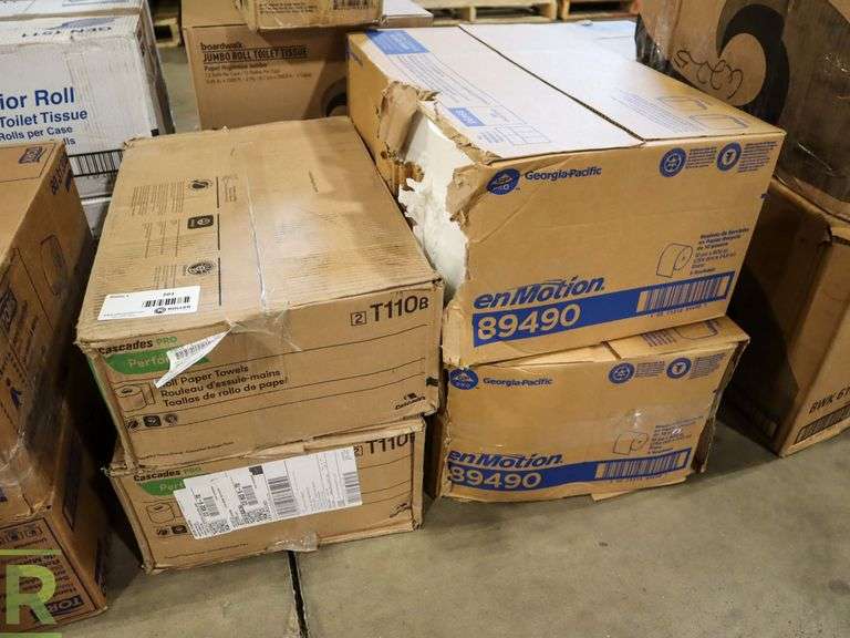 (4) Boxes of Roll Paper Towels; Cascades T110B and EnMotion 89490 ...