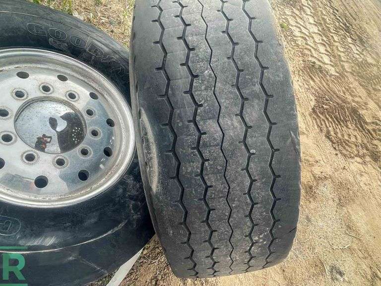 (2) Goodyear G286 425/65R225 DOT 1003 Super Single Tires with Wheels ...