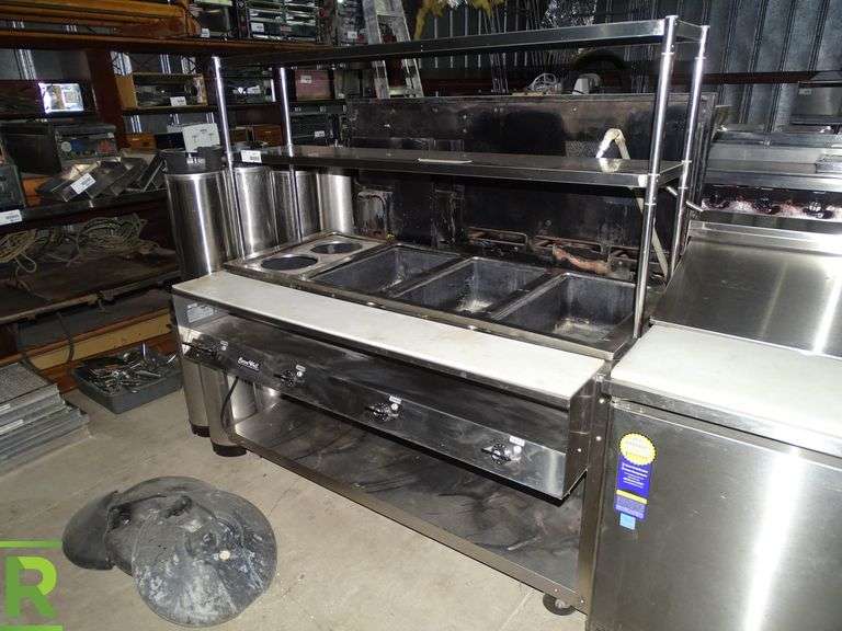 Servewell 38118 4-Bay Steam Table With Lower And Upper Storage - Roller ...