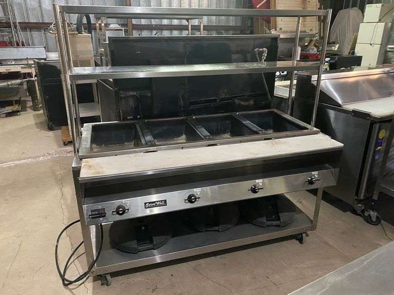 Servewell 38118 4-Bay Steam Table With Lower And Upper Storage - Roller ...