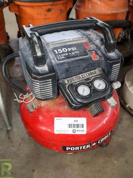 Porter Cable C2002 Air Compressor, 6-Gallon, 26-SCFM - Roller Auctions
