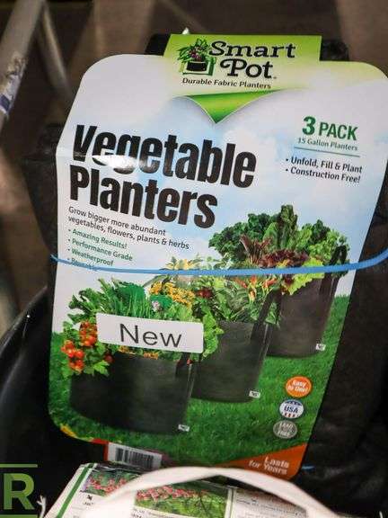 (1) Smart Pot Durable Fabric Vegetable Planters, 3 Pack, 15 Gallon ...