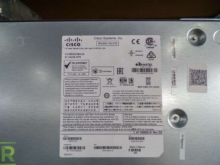 (8) Cisco VG310 Analog Voice Gateways - Roller Auctions