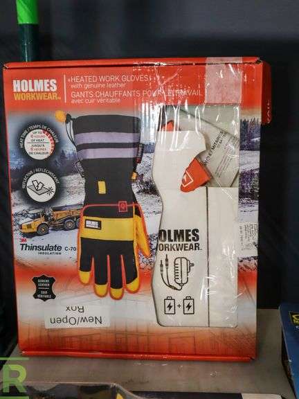(1 Pair) Holmes Workwear Heated Work Gloves with Genuine Leather - New ... (1 Pair) Holmes Workwear Heated Work Gloves with Genuine Leather - New ...