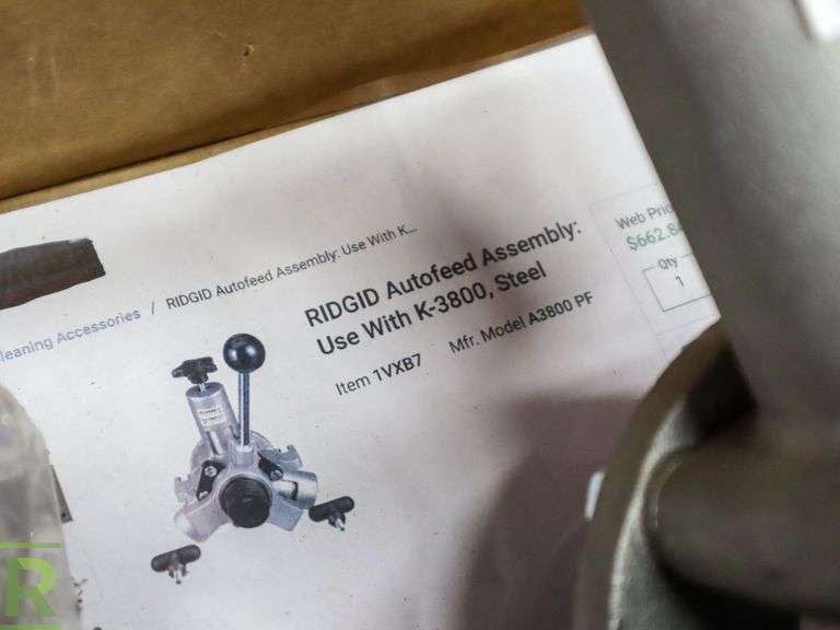 Ridgid A3800 PF Auto Feed Assembly - Roller Auctions