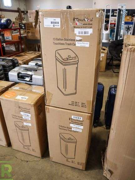 (1) iTouchless 13 Gallon Automatic Stainless Steel Trash Can, Model ...