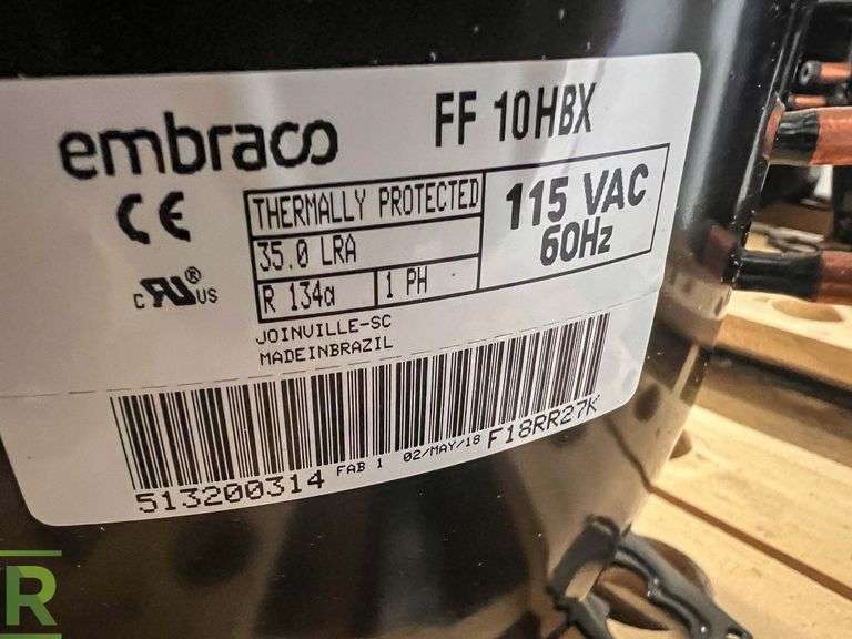 (5) Embraco FF10HBX Refrigeration Compressors - Roller Auctions