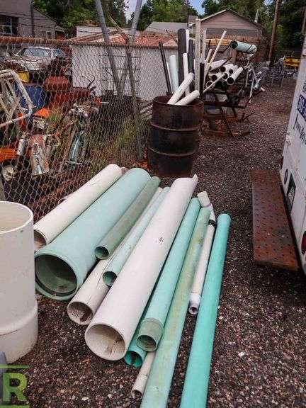 (3) Inventory Racks with Plastic Pipe - Roller Auctions