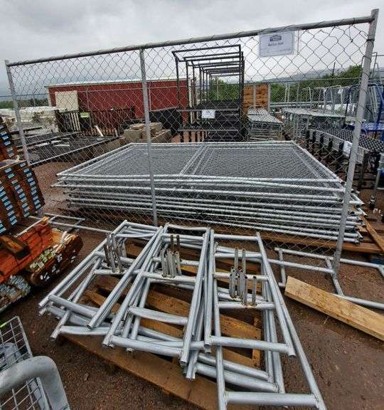 (17) Temporary Chain-Link Fencing Panels with (34) Stands - Roller Auctions