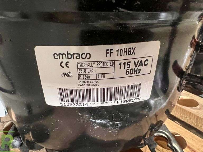 (5) Embraco FF10HBX Refrigeration Compressors - Roller Auctions