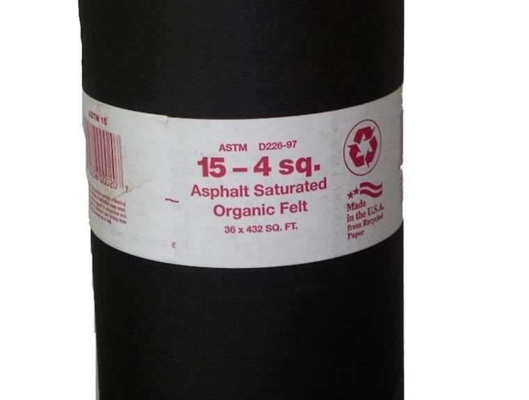 Pallet of 10 Rolls of Asphalt Saturated Organic Felt Underlayment 36-in ...