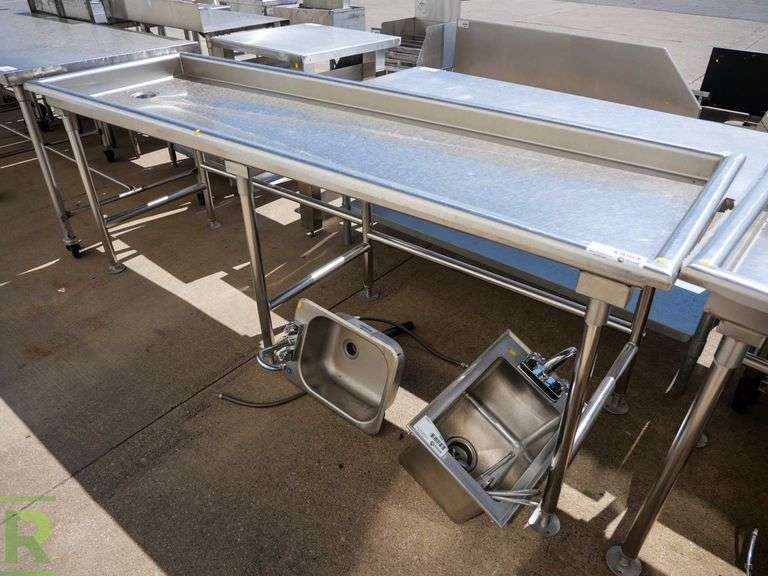 Stainless Steel Drain Table, 30" x 96" - Roller Auctions