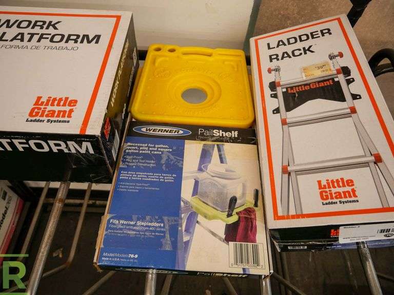 Little Giant 10164 Work Platform, 15097-002 Ladder Rack and Werner 76-9 ...