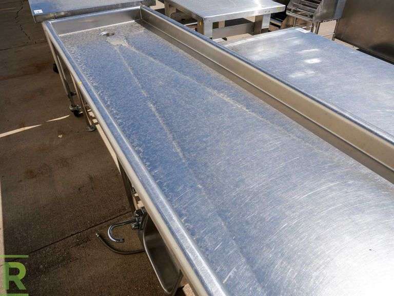 Stainless Steel Drain Table, 30" x 96" - Roller Auctions