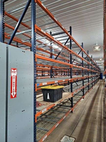 Pallet Racking; (13) Uprights, (192) Crossmembers, (151) Metal Decking ...