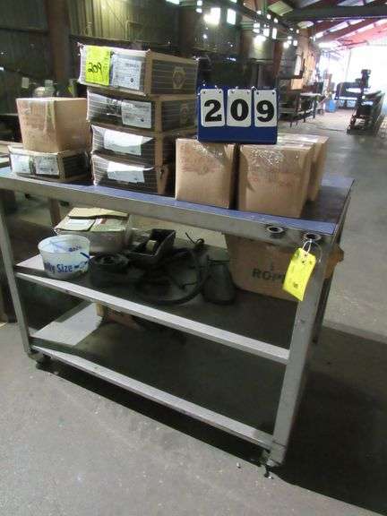 52" 3-TIER METAL CART, WITH CONTENTS, ASSORTED HARDWARE, REFER TO ...