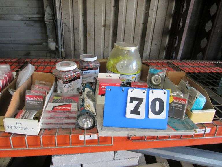 LOT, (2) MAKITA 3X24 SANDING BELT 40G AND 60G, (1) MAKITA 7.2-V ...