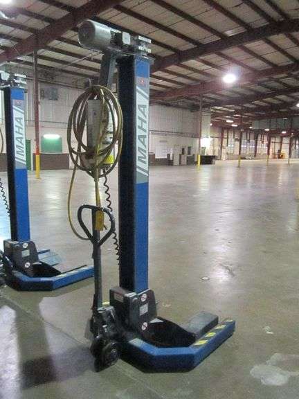 MAHA MOBIL COLUMN LIFT MDL MCLN16-4, S/N 810465-001, 16,000-LB CAPACITY ...