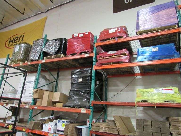 EMPTY PALLET RACK, TEAR DROP STYLE, W/WIRE DECK INSERTS, APPROX. 8' X ...