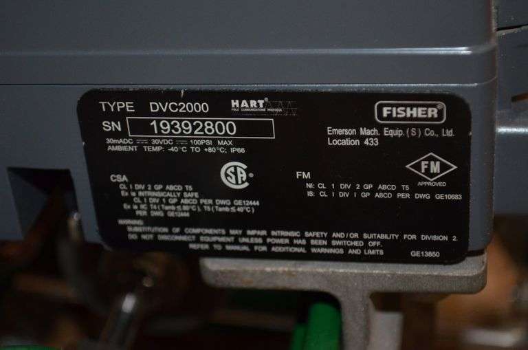 VALVE ACTUATOR WITH STAINLESS STEEL VALVE AND FISHER MODEL DVC2000 ...