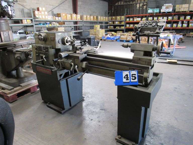 LATHE CLAUSING MDL 1301 S/N 131974 TAIL STOCK, TOOL HOLDER 12" SWING 52 ...