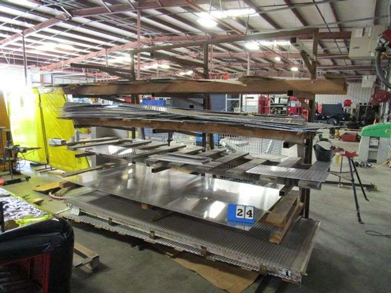 SQUARE TUBING CANTILEVER RACK APPROX. 116" X 77" X 98" TALL WITH ...