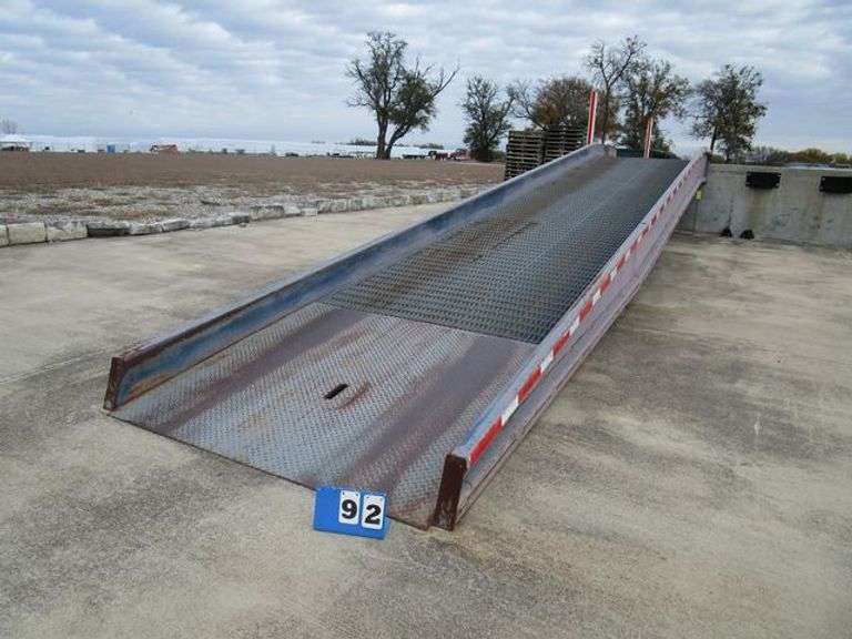 STEEL HEAVY DUTY LOADING RAMP WITH MID-AXLE AND SIDES, APPROX. 64" X 36 ...