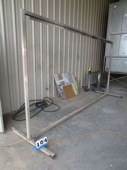 PORTABLE HANGING PARTS RACK FOR PAINT BOOTH, APPROX.. 12' X 4' X 7'T ...