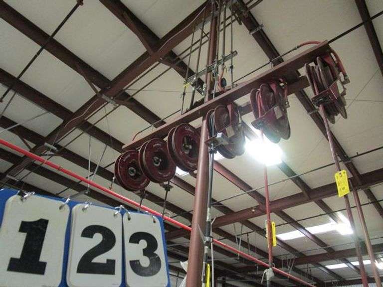 LOT, (6) ALEMITE HOSE REELS MDL 7336-B, 300-PSI, (2) AIR REELS, (1 ...