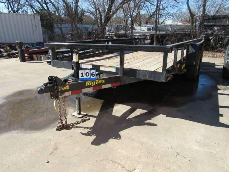 2018 BIG TEX FLATBED TRAILER, 16' VIN# 16VPX1625J2026127, WITH STEEL ...