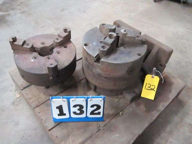 LOT, (1) 12" 3-JAW CHUCK INDEXING MACHINE HEAD AND (1) 12" 3-JAW CHUCK ...