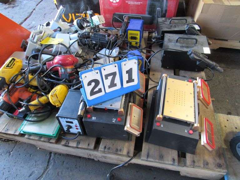 (1) PALLET, ASSORTED CELL PHONE LAB EQUIPMENT, (7) HEAT GUNS, (2) SMD ...