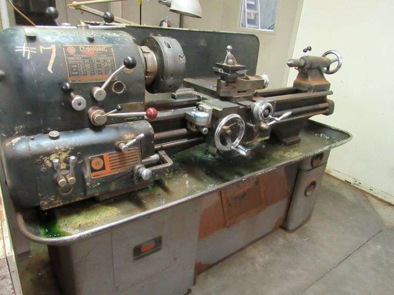 CLAUSING ENGINE LATHE, NO MODEL OR S/N, 6-JAW CHUCK, 8" DIAMETER, WITH ...