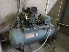 AIR COMPRESSOR, TEXAS WELDING, 5 HP, HORIZONTAL TANK MOUNTED, HARD ...