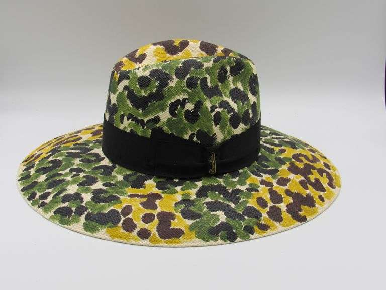 BORSALINO SOPHIE STRAW LEOPARD HAT, $720 RETAIL PRICE *sold 2x the ...