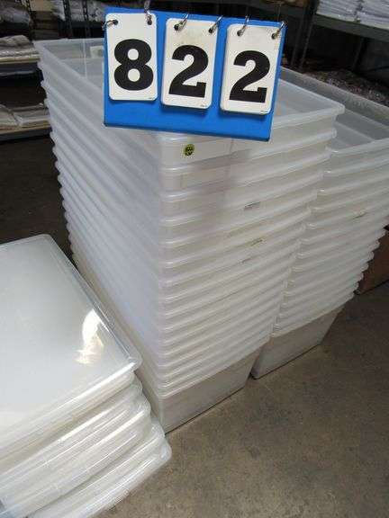 CLEAR PLASTIC HEAVY DUTY BIN WITH LID *EMPTY* sold 30x the money ...