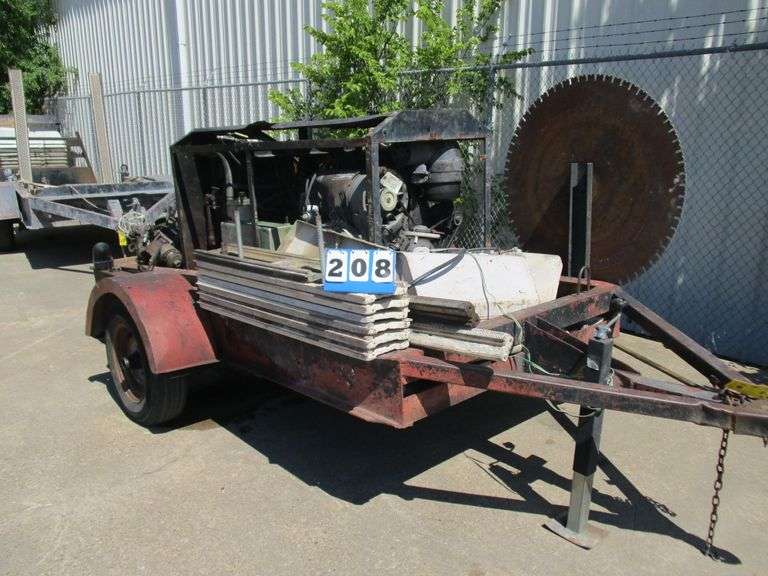 RAIL SAW SYSTEM, TRAILER MOUNTED, APPROX. 10' SINGLE AXLE, DIESEL ...