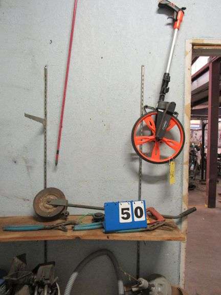 LOT, MEASURING WHEEL, PARTS, TOOLS, AND ACC. AS SHOWN **Located in the ...